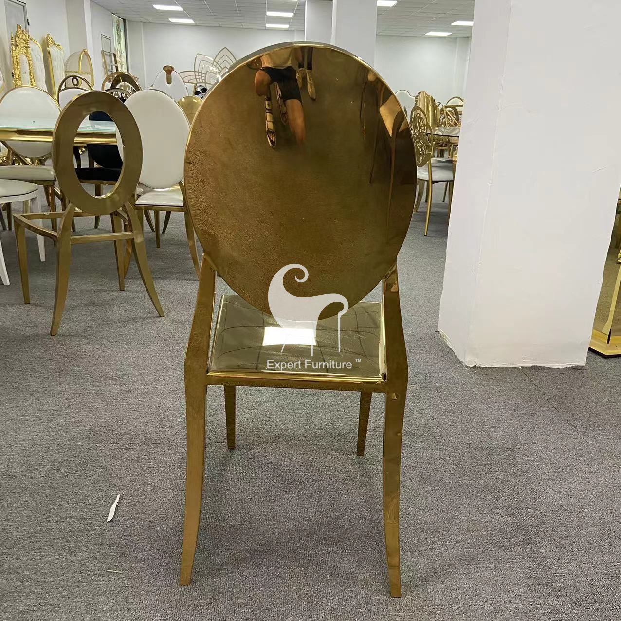 Luxury furniture gold stainless steel stacking event banquet wedding ...