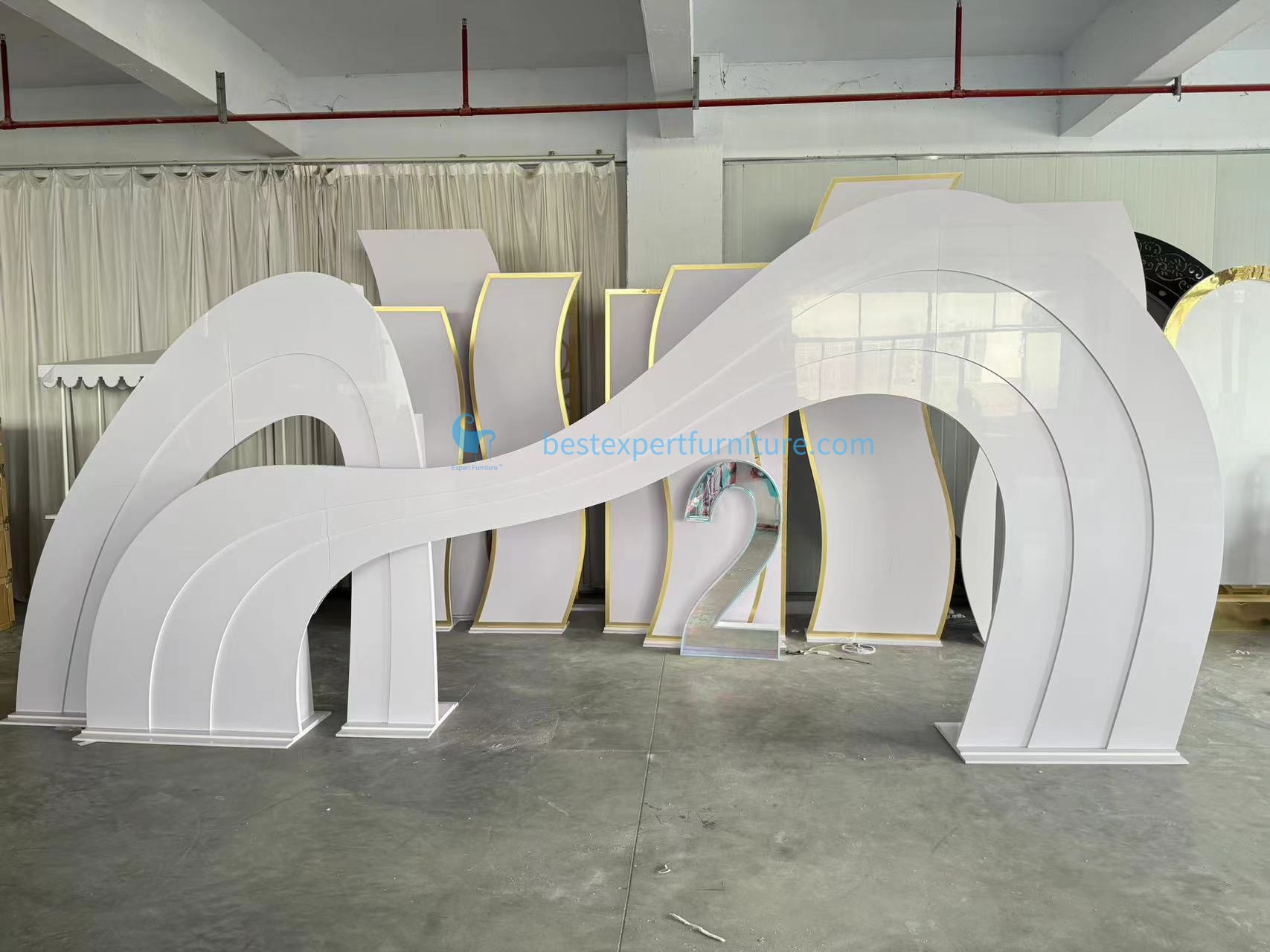 Wave Shape Acrylic Arch Backdrop For Wedding Background Decoration ...
