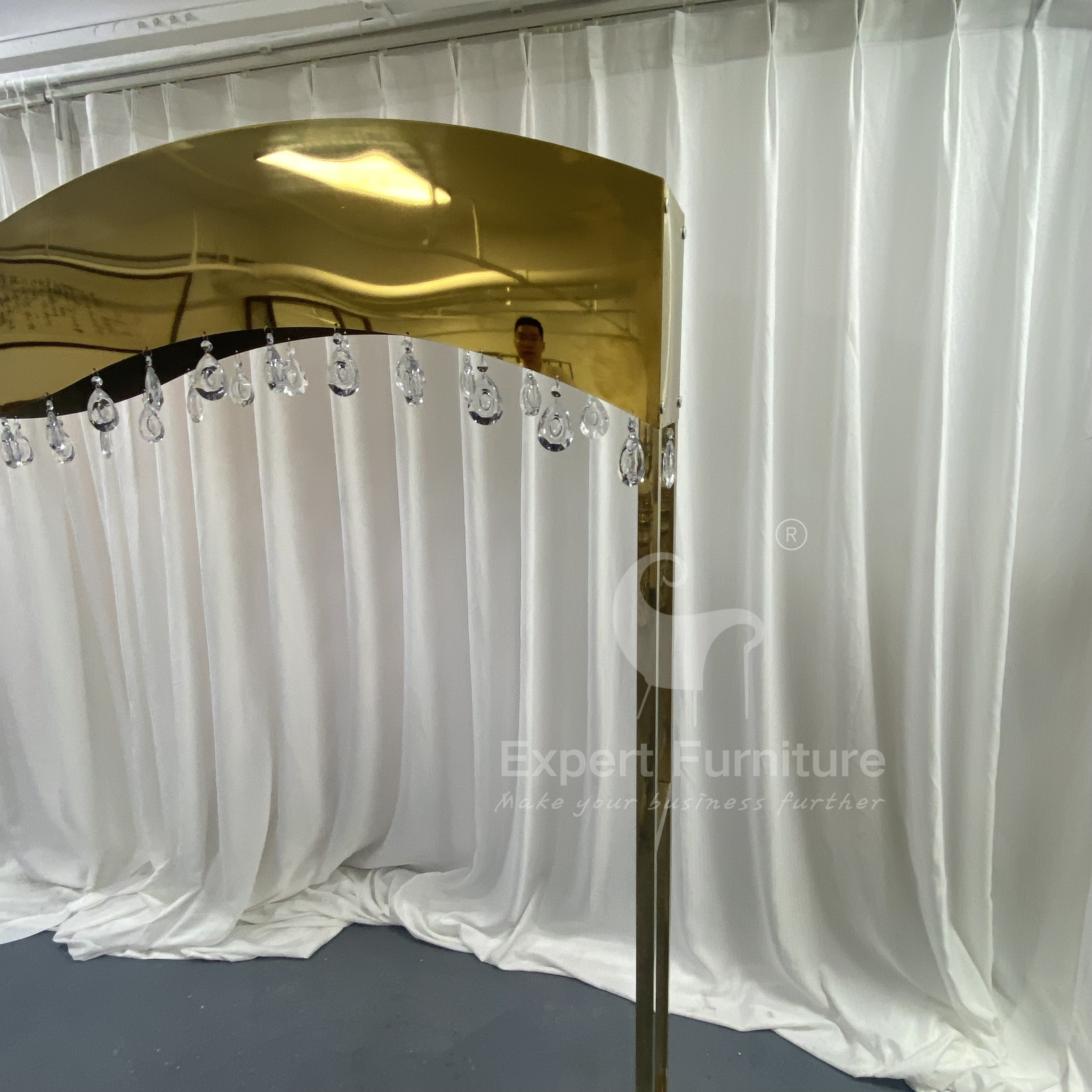 Stainless Steel Arch Backdrop With Crystal for Wedding Stage Decoration ...