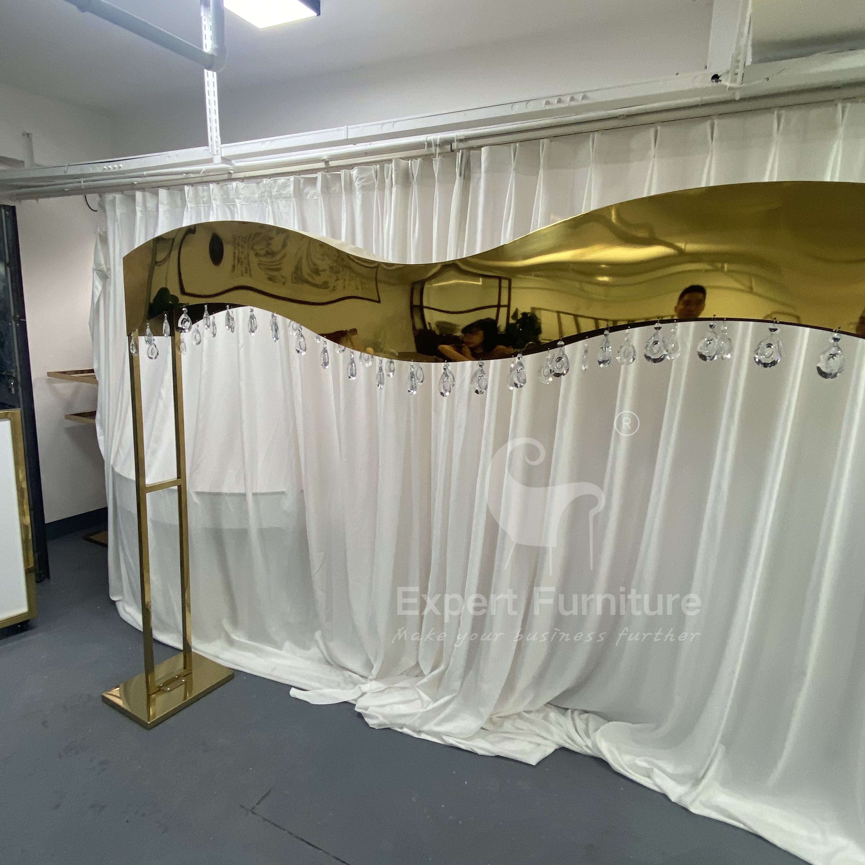 Stainless Steel Arch Backdrop With Crystal for Wedding Stage Decoration ...