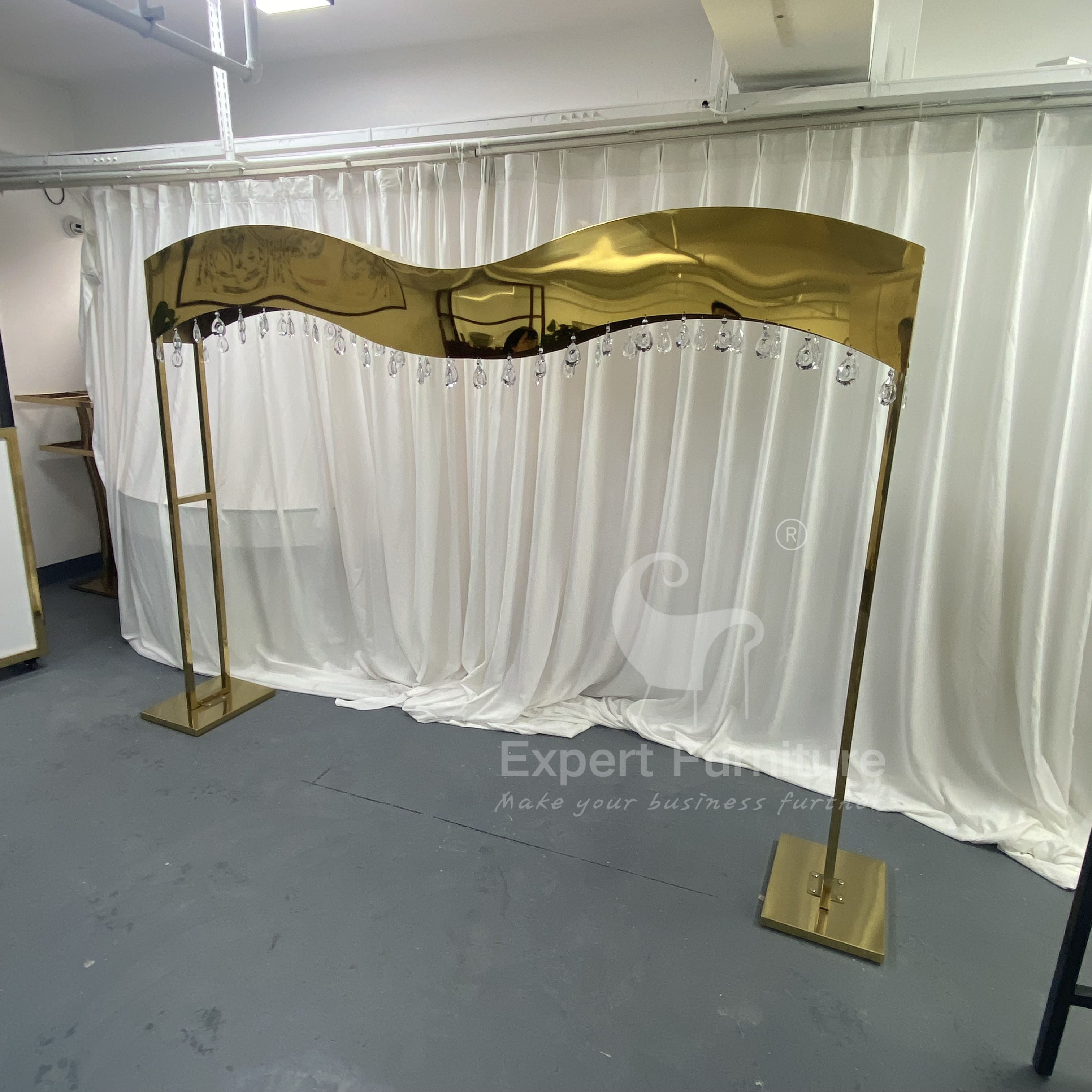 Stainless Steel Arch Backdrop With Crystal for Wedding Stage Decoration ...