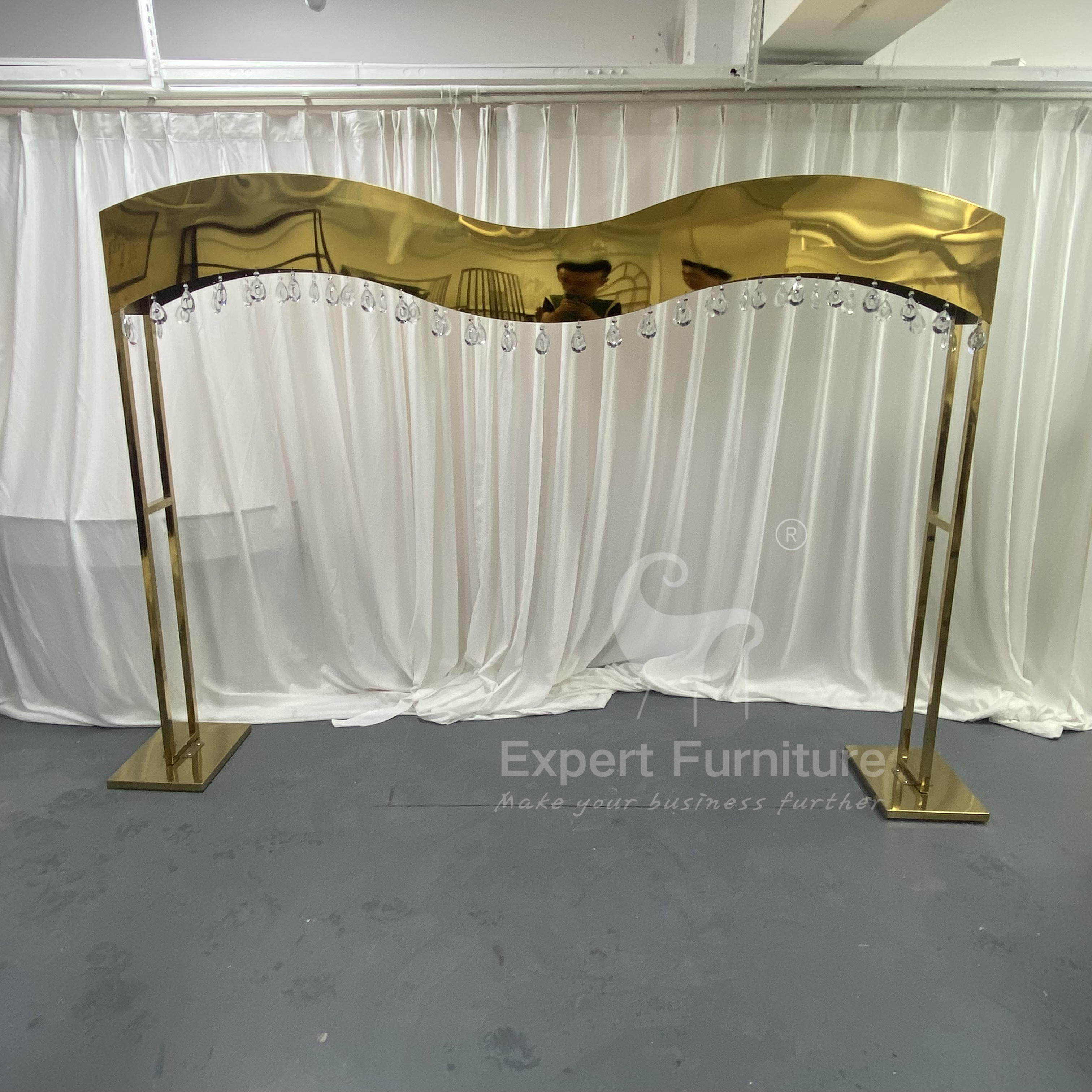 Stainless Steel Arch Backdrop With Crystal for Wedding Stage Decoration ...