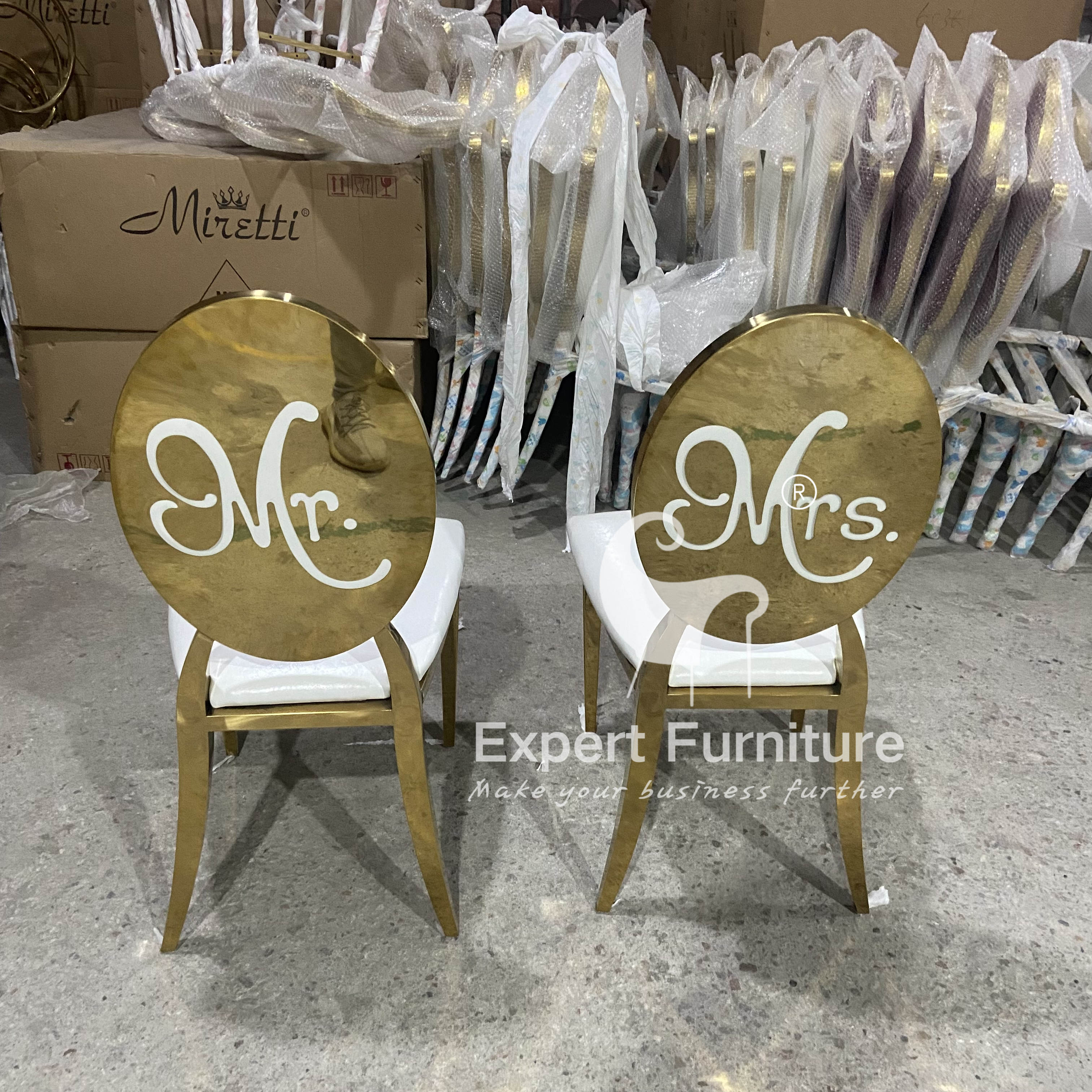 Luxury Stainless Steel Wedding Mr. and Mrs. Back Bride and Groom Couple ...